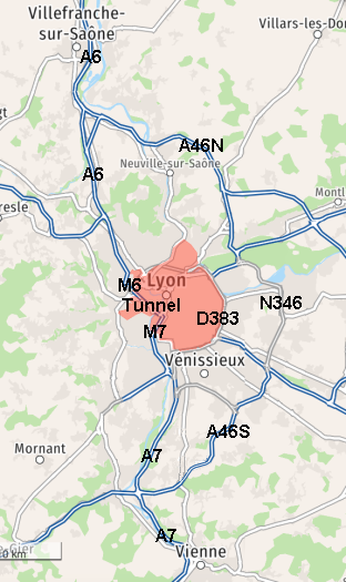 Route Lyon, door tunnel of langs rondweg. Algemene informatie voor de ...